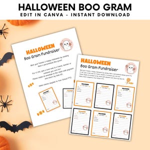 Boo Grams for School Fundraiser, Editable Halloween Flyers, Printable ...