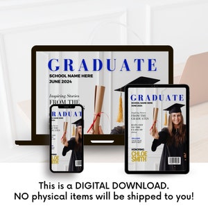 Graduation Magazine Template, Custom Magazine, Graduation Magazine ...