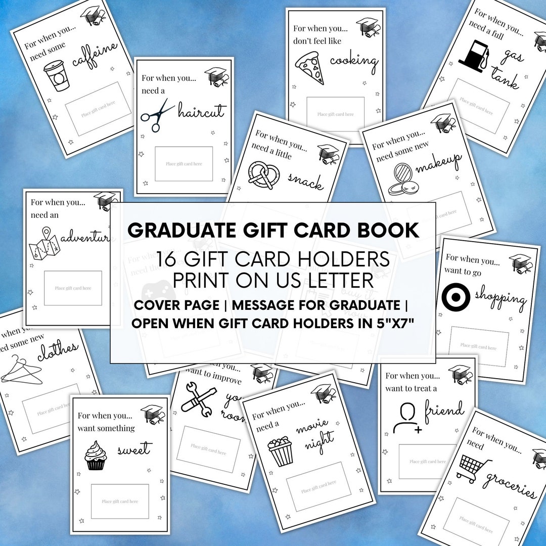 College Graduate Gift Card Book, Graduation Gift Card Holder Set ...