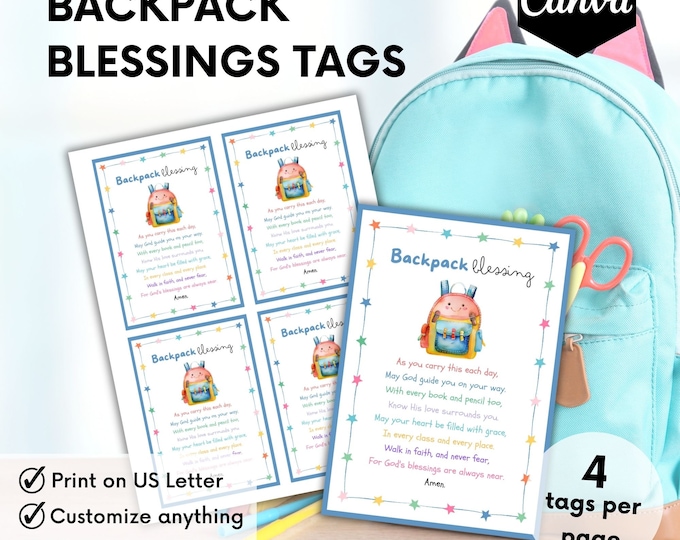 Scripture Based Backpack Tags - Digital Download - Etsy Canada