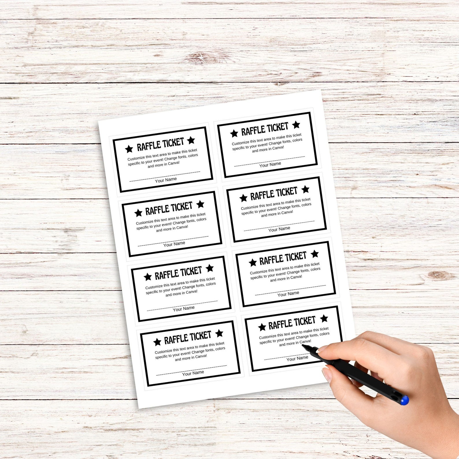 Instant Download, Printable Raffle Ticket, Custom, Diy Ticket, Enter to ...