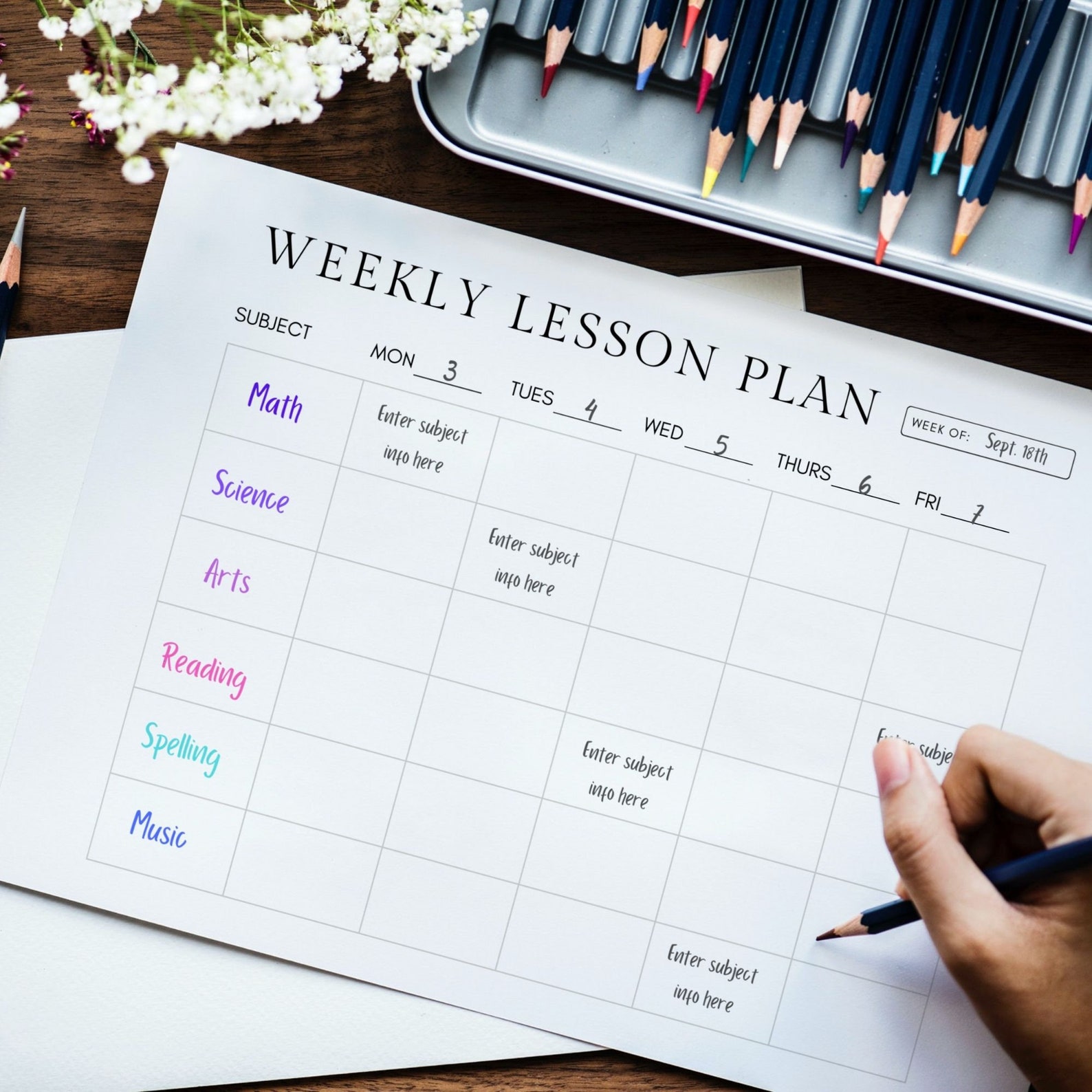 Lesson Plan Template, Simple Lesson Plan Book, Weekly Lesson Plan ...