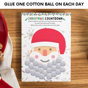 Printable Advent Calendar, Kids Activity, Santa's Beard Advent Calendar ...
