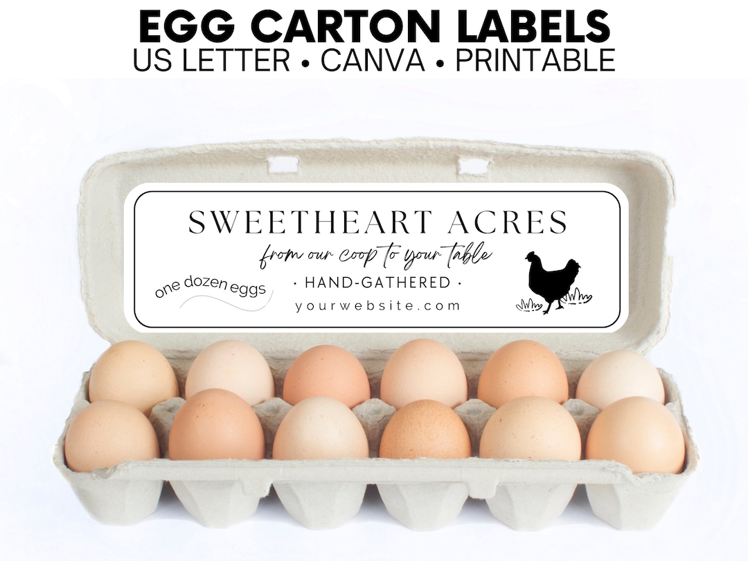 Editable Egg Carton Label, and Pdf Files, Custom Egg Carton, Homestead ...