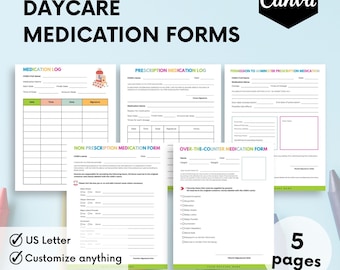 Daycare Medication Forms: Medication Authorization Form, Medication Log ...