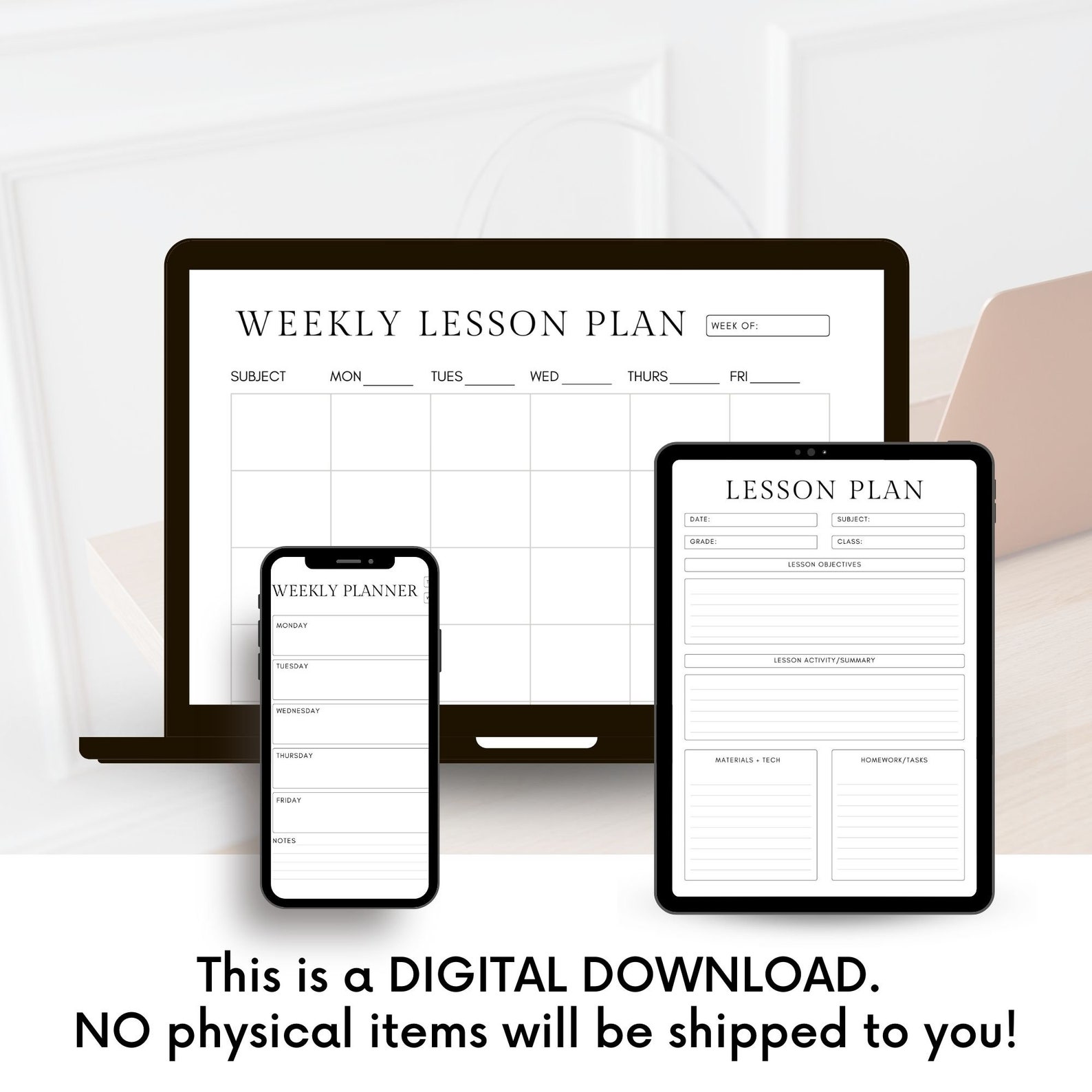 Lesson Plan Template, Simple Lesson Plan Book, Weekly Lesson Plan ...