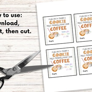 If You Give A Teacher A Cookie Coffee Label, Teacher Appreciation Gift ...