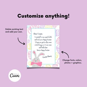 Letter From the Easter Bunny, Easter Printable Stationery, Easter ...