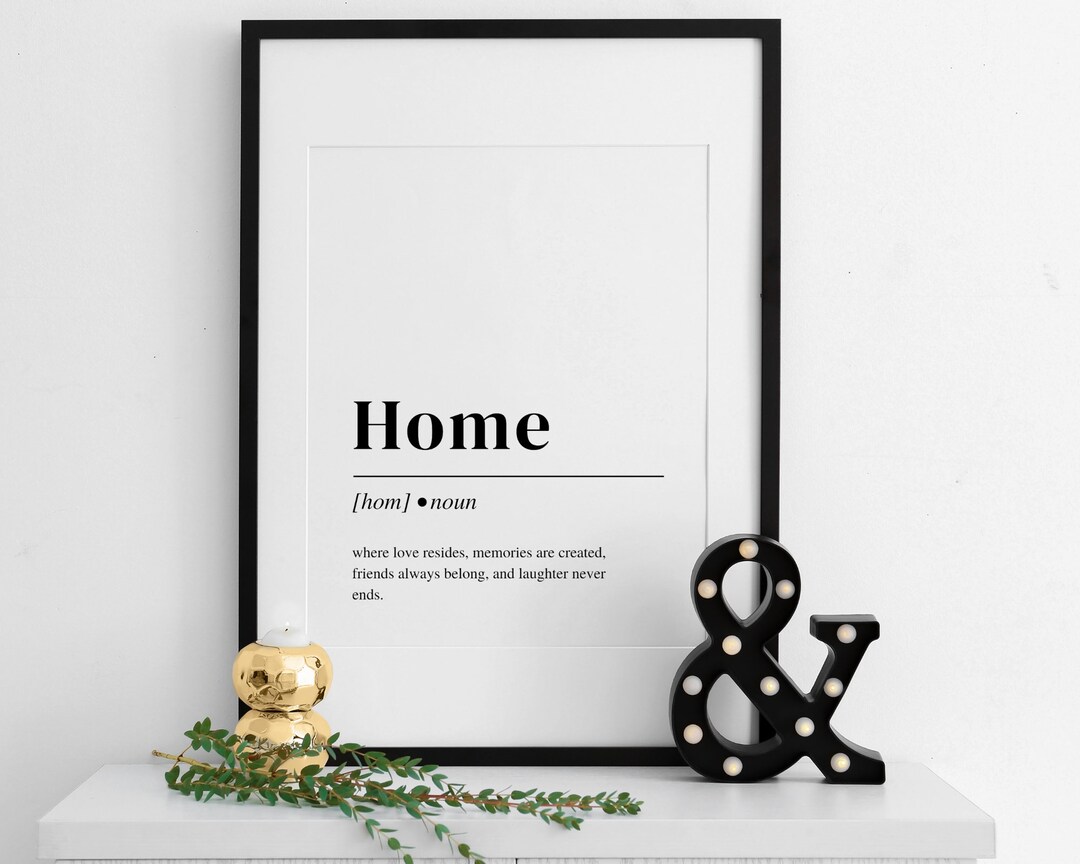 Home Definition Print, Home Definition Dictionary, Quote Wall Art Print ...