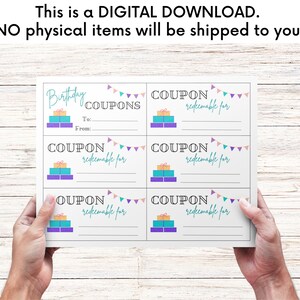 Custom Birthday Voucher, Birthday Coupons, Happy Birthday Gift ...