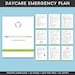 Daycare Emergency Plan, Childcare Emergency Plan Template, Emergency ...