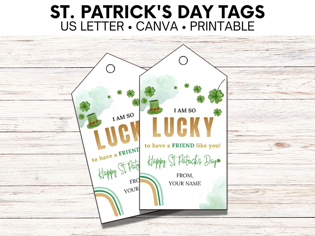 St. Patrick's Day Gift Tag, Editable St. Patrick', Images and Canva ...