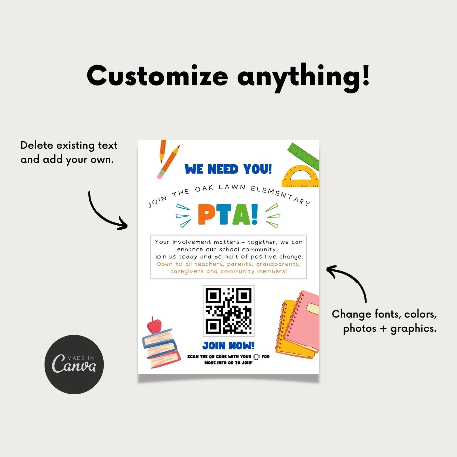 Pta Membership Form, Editable Template, School Pto Pta Recruitment ...