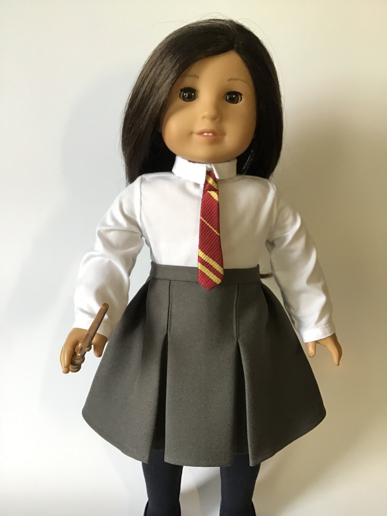 Wizard School Uniform Outfit Robe Cloak Wand for American Girl Doll 18 ...