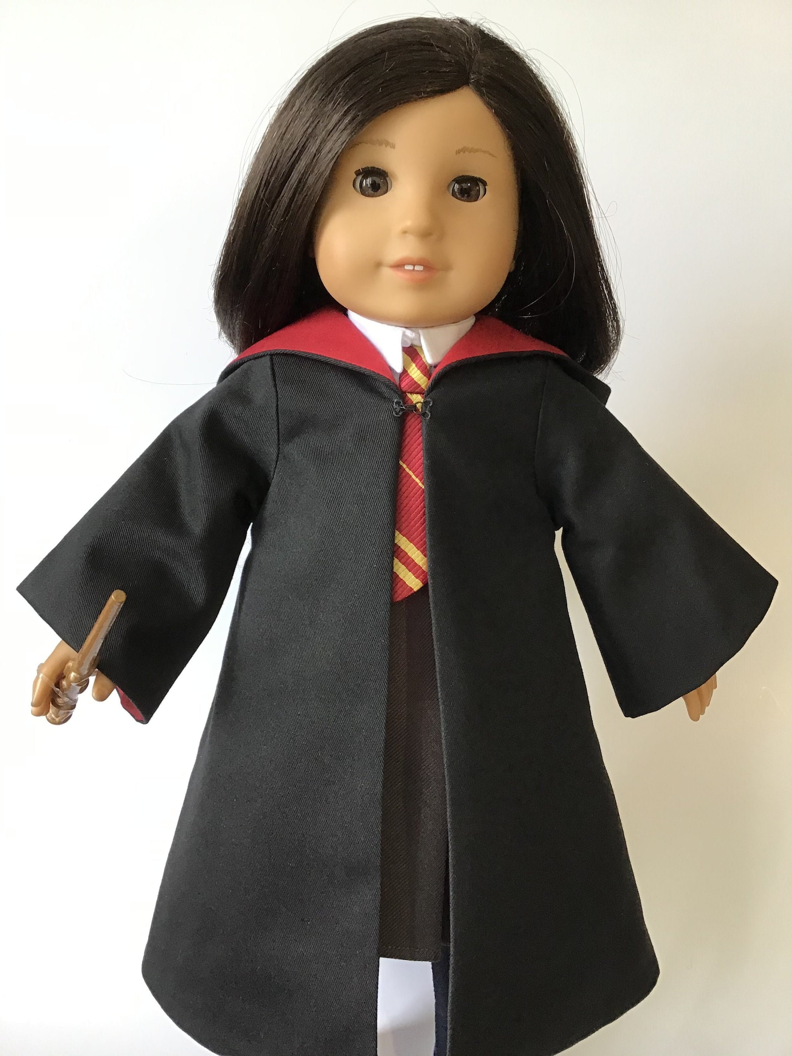 Wizard School Uniform Outfit Robe Cloak Wand for American Girl Doll 18 ...