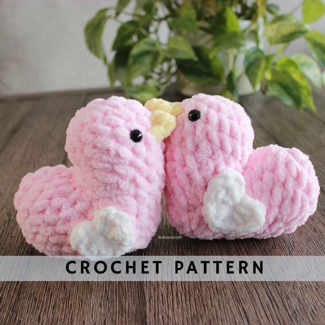 Love Birds Crochet Pattern-beginner Friendly Low Sew Pattern ...