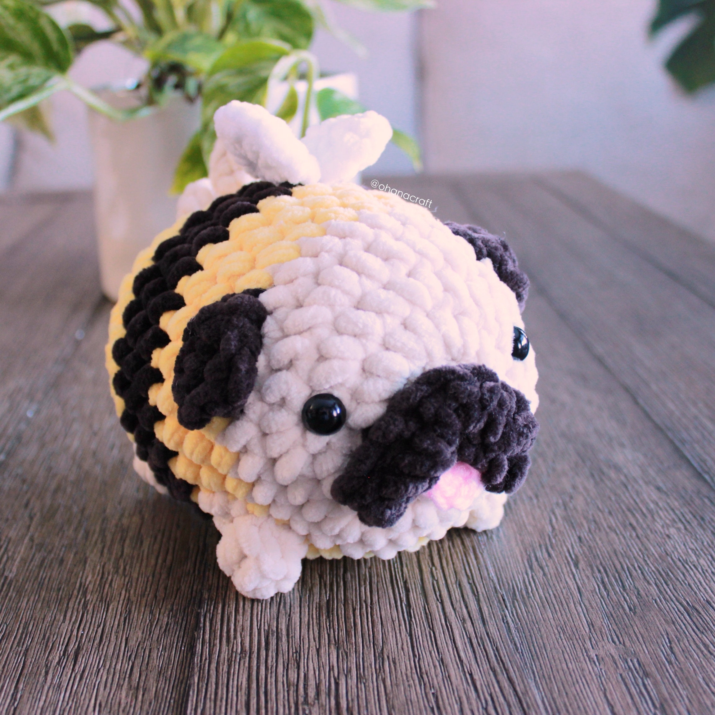 Pug Bee, Puppy Bee Crochet Pattern , Amigurumi Crochet Pattern, Easy ...