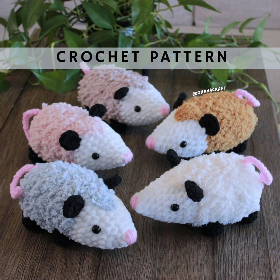 Opossum'd Crochet Pattern Crochet Opossum Plush Amigurumi - Etsy