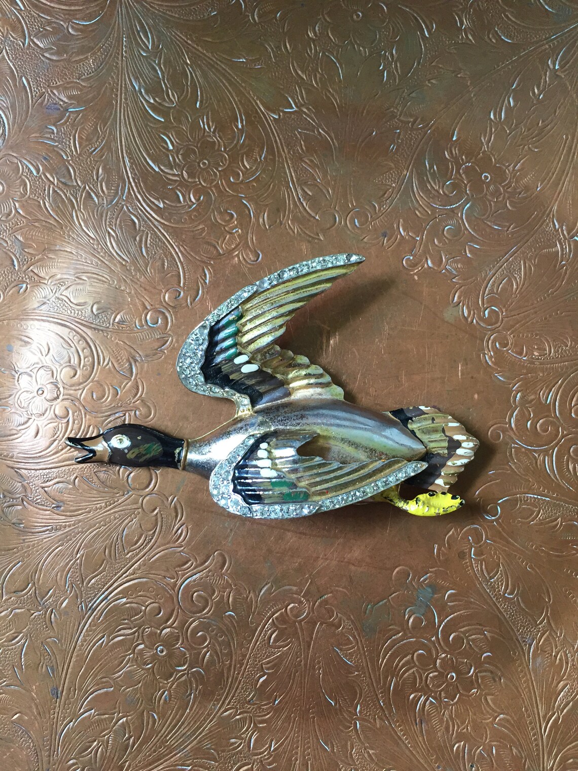 Vintage flying Goose Pin | Etsy