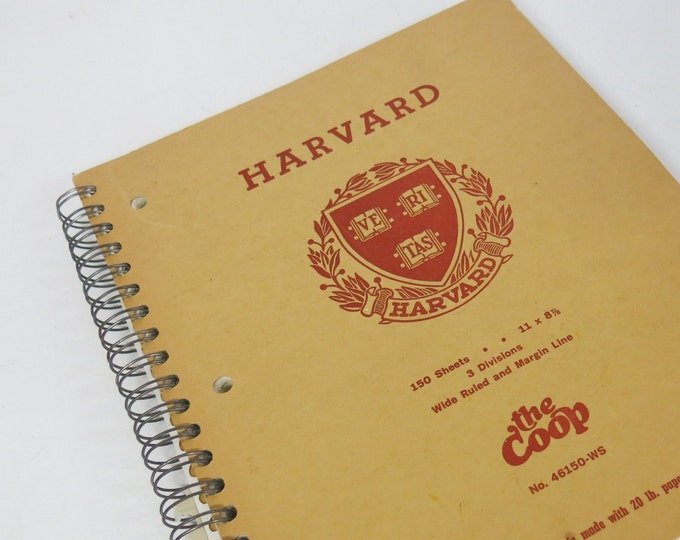 Harvard Spiral Notebook Mid Century School Supplies 1950/1960 - Etsy