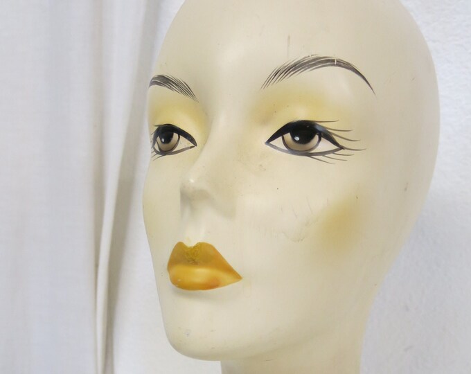 Fiberglass Bust Mid Century Modern Bust 1970's Mannequin Woman Hat Wig ...