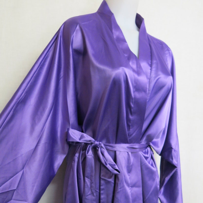 Purple Satin Robe - Etsy