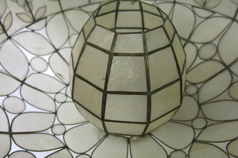 Capiz Shell Lamp Shade Light Fixture Mid Century Capiz Shell - Etsy