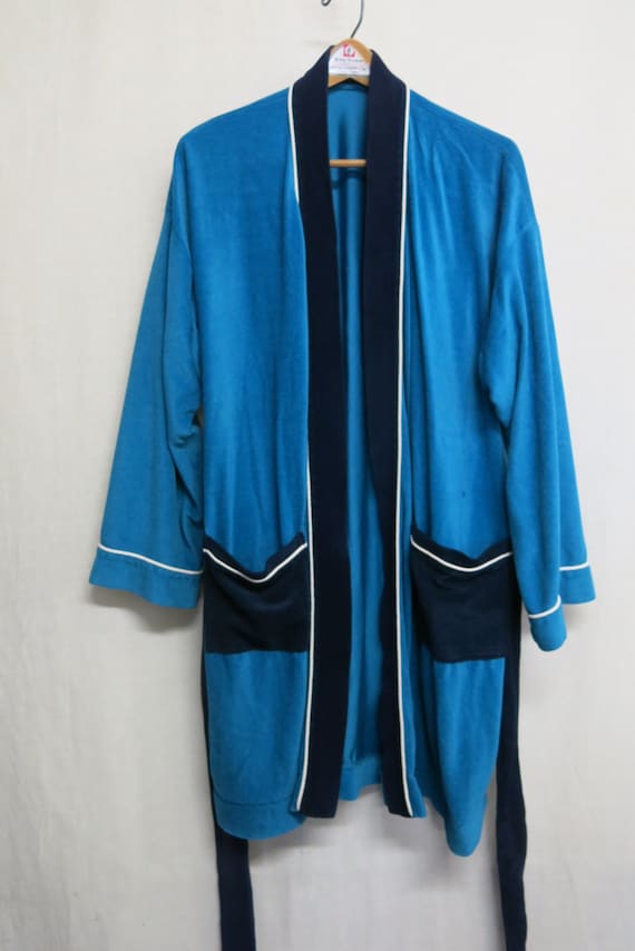 Vintage Men's Robe Mid Century Robe Plush Robe Dressi… - Gem