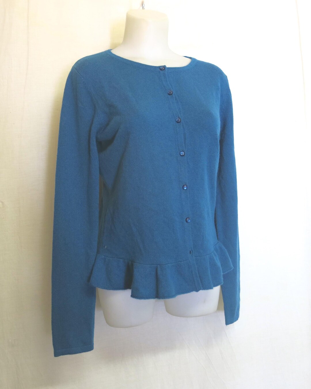 Cashmere Cardigan Sweater Pinup Turquoise Peacock Blue Garnet Hill ...
