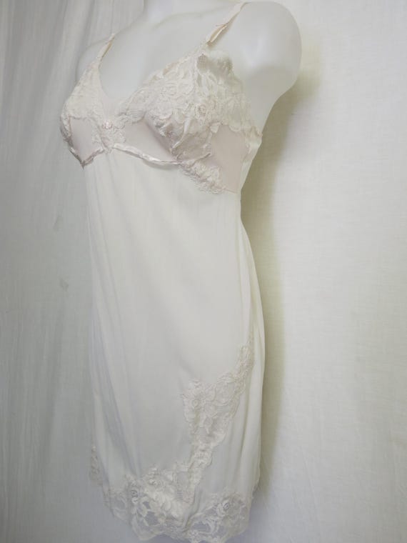 White Lace Slip 1950 Slip Pin up Slip Mad Men Slip Sm… - Gem