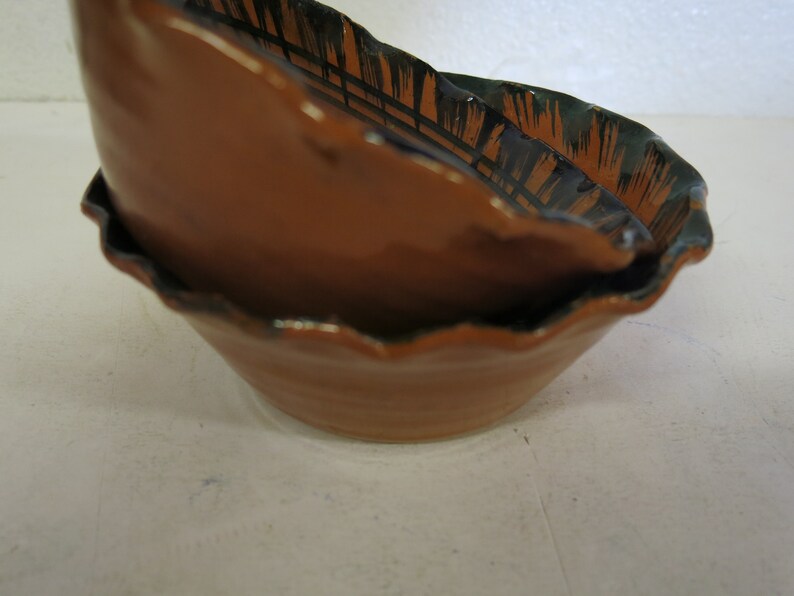 Mexican Pottery Bowls Redware Pottery Set of 2 - Etsy