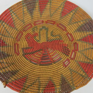 Antique Native American Basket Tray Polychrome Southwest Basket ...