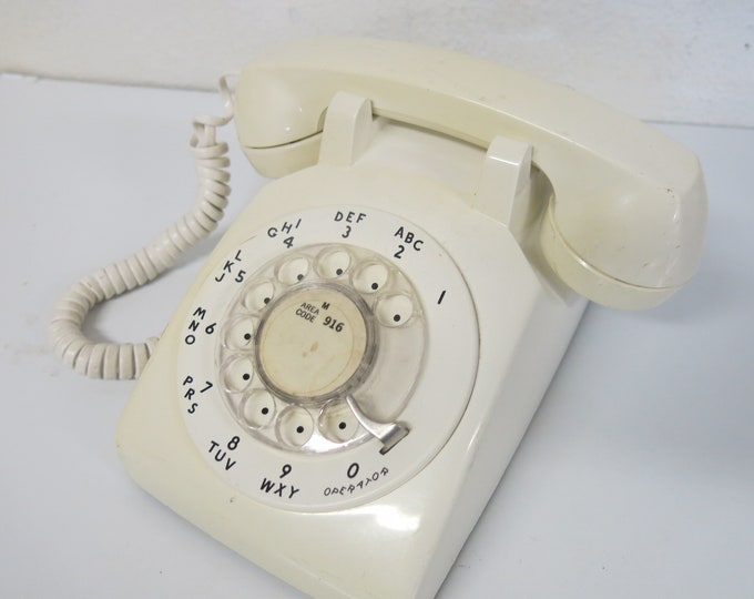 Rotary Telephone Bell Telephone 1960's White Mid Century Telephone - Etsy