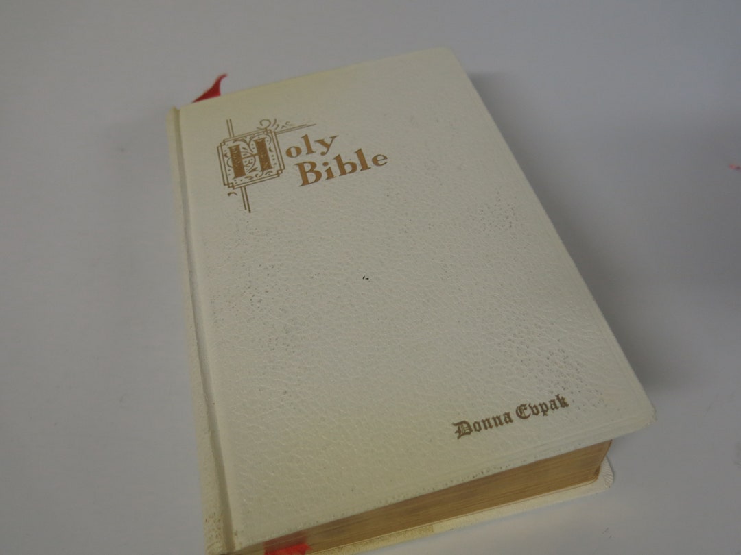 White Leather Bible Holy Bible New Catholic Edition Illustrated 1957 - Etsy