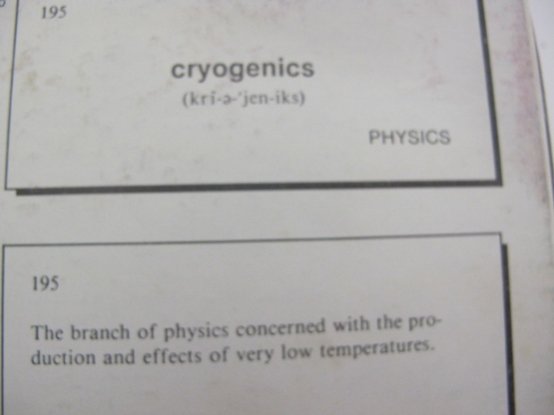 Vintage Flashcards English Scientific and Technical Flashcards - Etsy