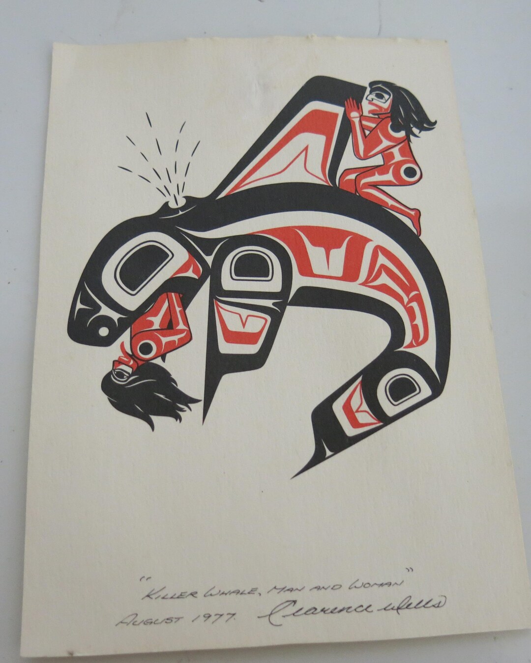 HAIDA Art Print Silk Screen Killer Whale Totem Pacific Northwest ...