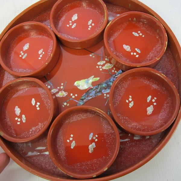 Red Lacquer Tray - Etsy