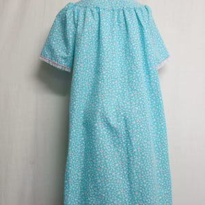 Housecoat House Dress Snap Front Aqua Lace Trim - Etsy