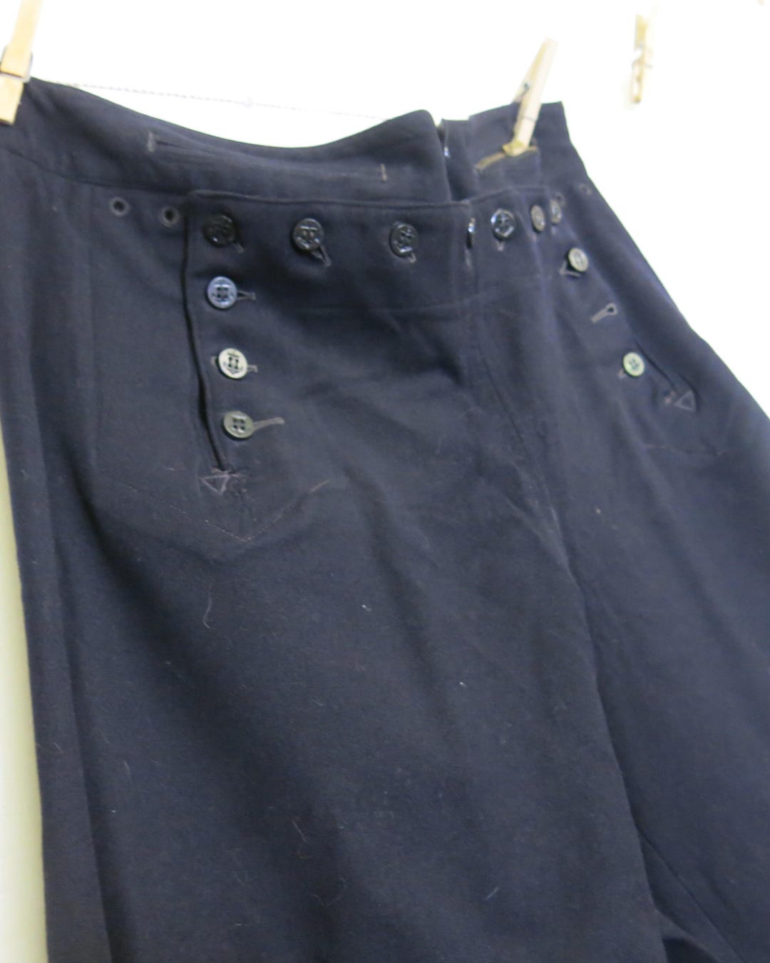 US Navy Sailor Wool Pants 1980's Navy Blue Midi USS Tortuga 1980's Navy ...