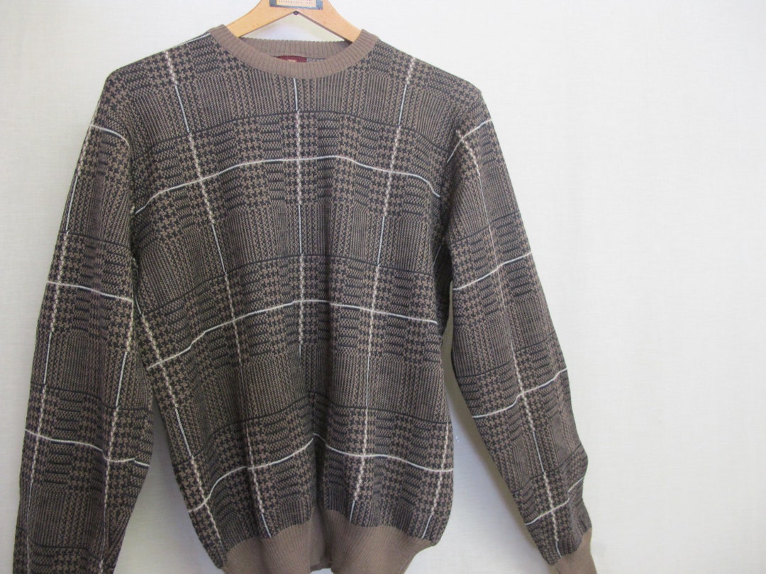 Italian Wool Sweater Plaid Hounds Tooth V Neck Medium NORDSTROM - Etsy