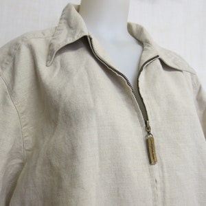 Summer Linen Jacket Cropped Blazer Large Liz Claiborne L Zipper Front ...