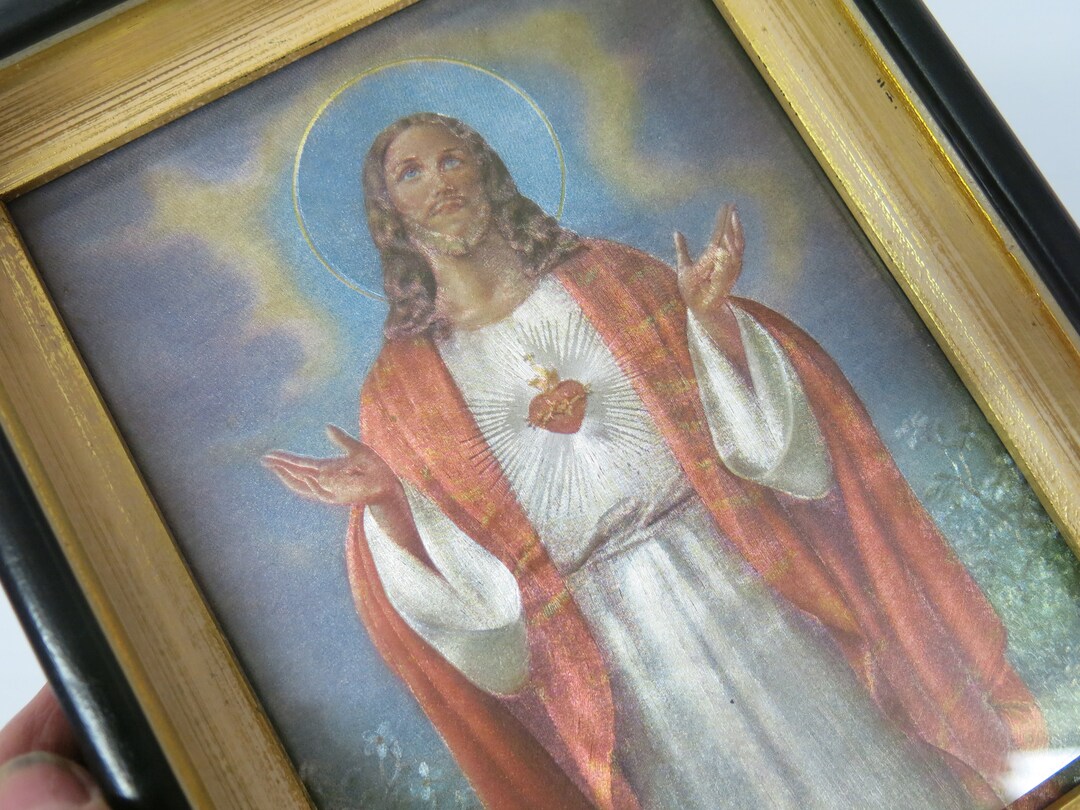 Dufex Foil Picture Jesus Dufex Print 1960 Sacred Heart - Etsy
