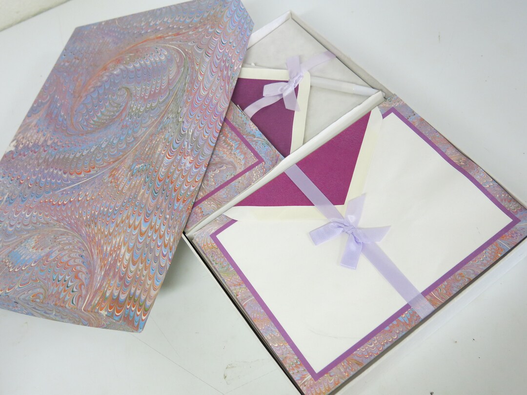 Vintage Stationery Boxed Stationery 1970's Whiting's Faux Marbleized ...