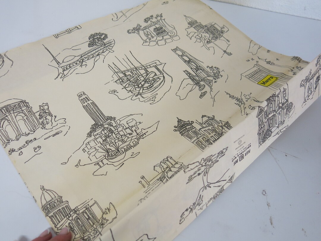 Vintage MACY'S Paper Shopping Bag San Francisco Large Souvenir San ...