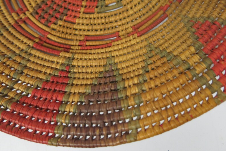 Antique Native American Basket Tray Polychrome Southwest - Etsy