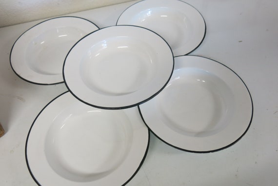 Antique Metal Enamel Bowls Farm House Camping Bowls Provincial - Etsy