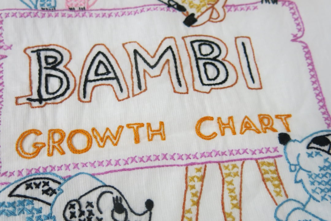 Mid Century Bambi Embroidery Growth Chart Disney Collectable - Etsy