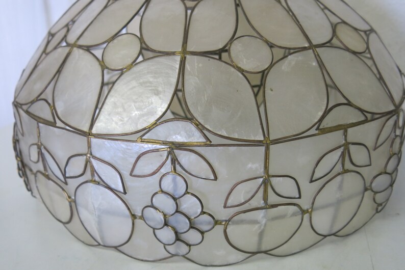 Capiz Shell Lamp Shade Light Fixture Mid Century Capiz Shell - Etsy