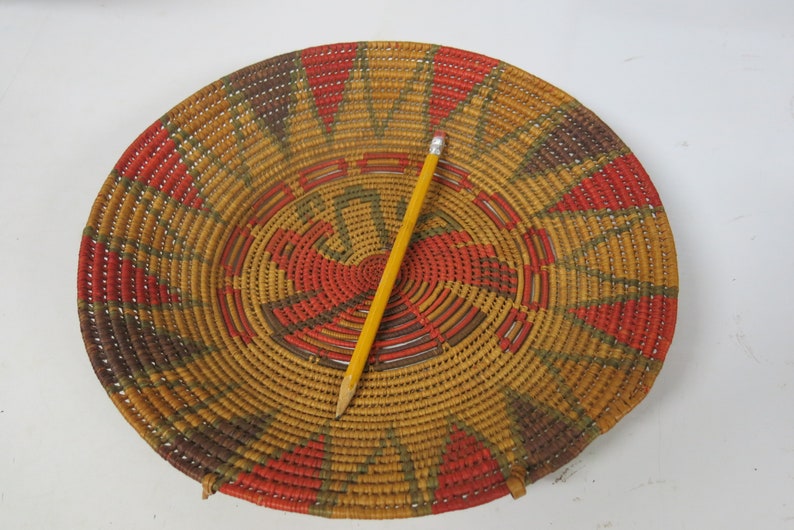 Antique Native American Basket Tray Polychrome Southwest - Etsy