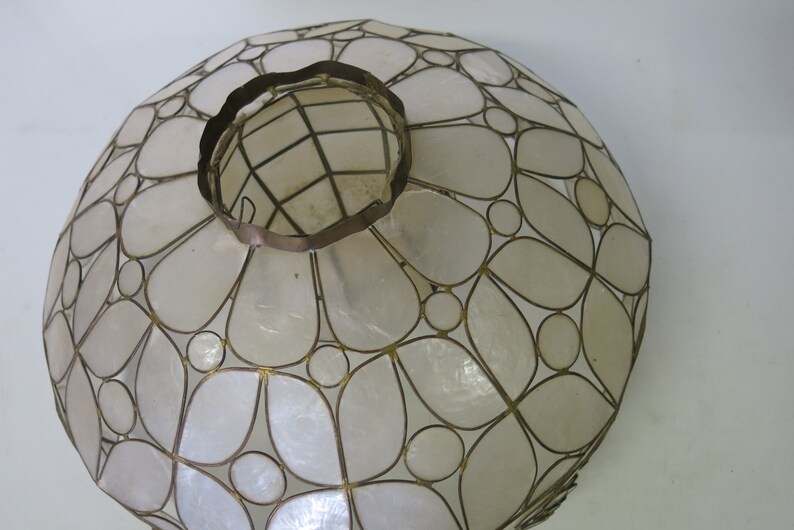 Capiz Shell Lamp Shade Light Fixture Mid Century Capiz Shell - Etsy